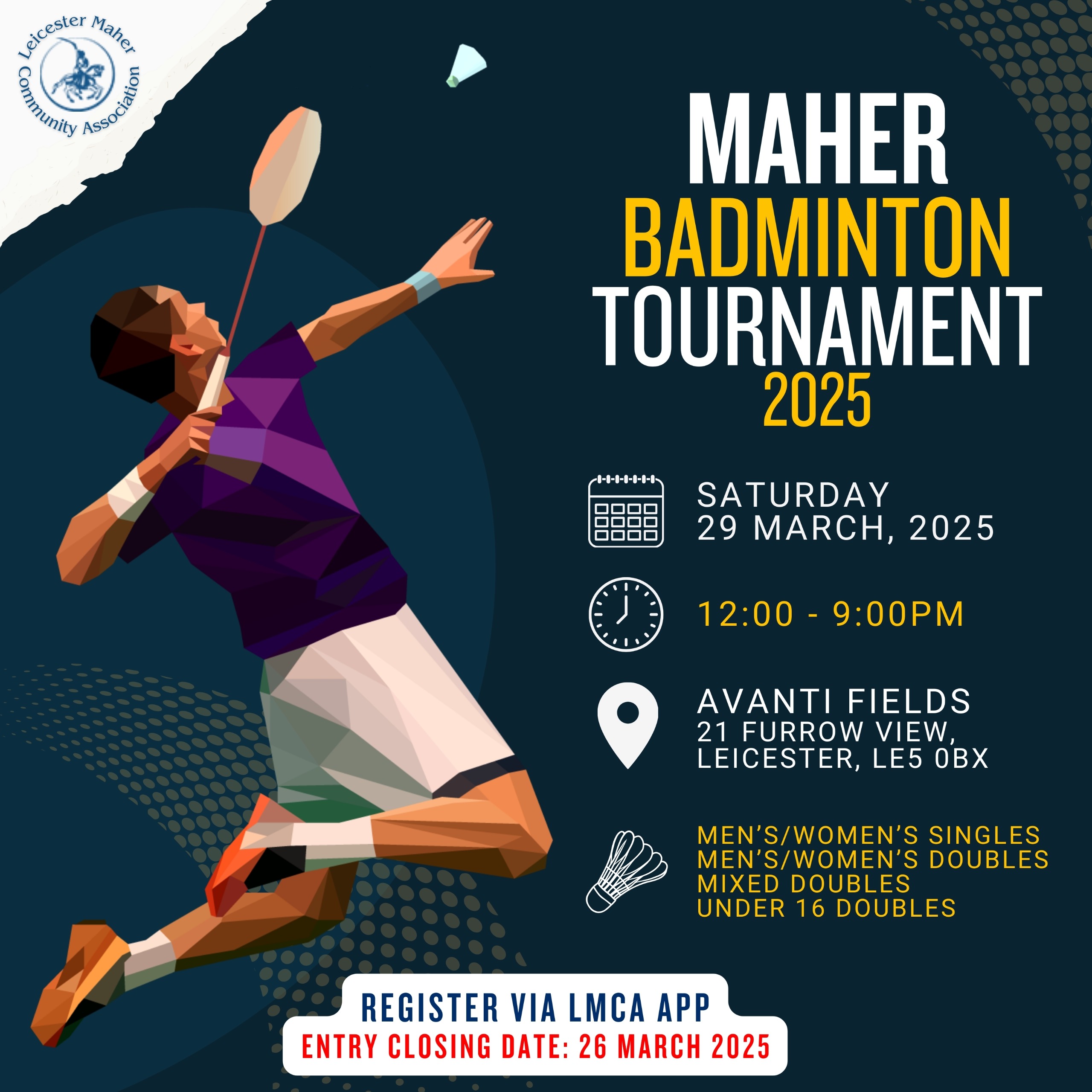 Maher Badminton Tournament 2025 – Maher Community Association Leicester